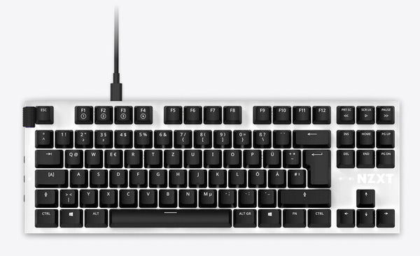 NZXT Function TKL - USB Wired Mechanical Keyboard in White (QWERTZ Ger - Clove Technology