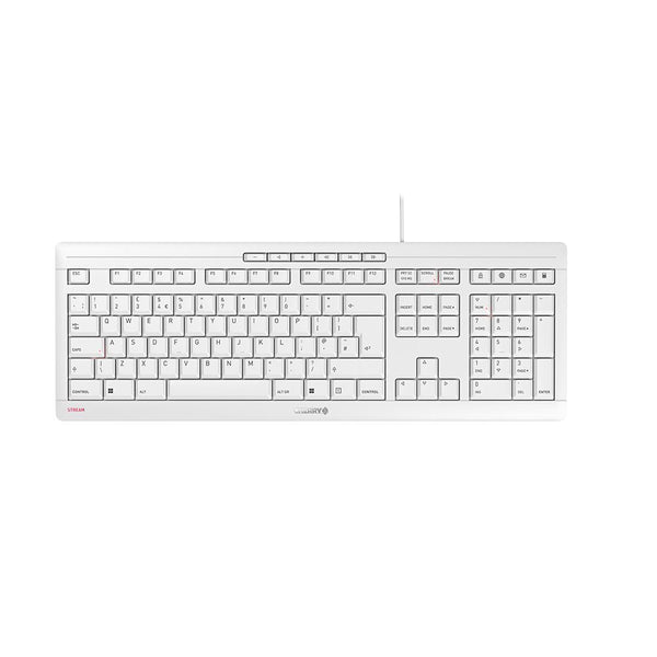 CHERRY STREAM KEYBOARD Corded Keyboard, Light Grey, USB (QWERTY - UK ...