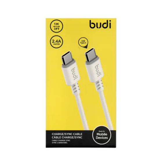 budi Charge/Sync Cable - USB-C to USB-C - 1 Metre - Clove Technology