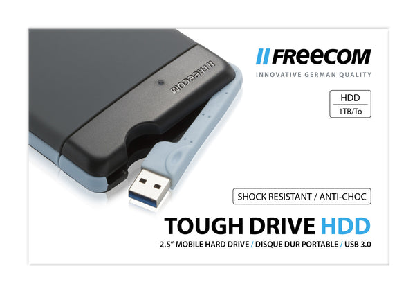 Freecom Tough Drive - External hard drive in Grey - 1 TB - Clove Technology
