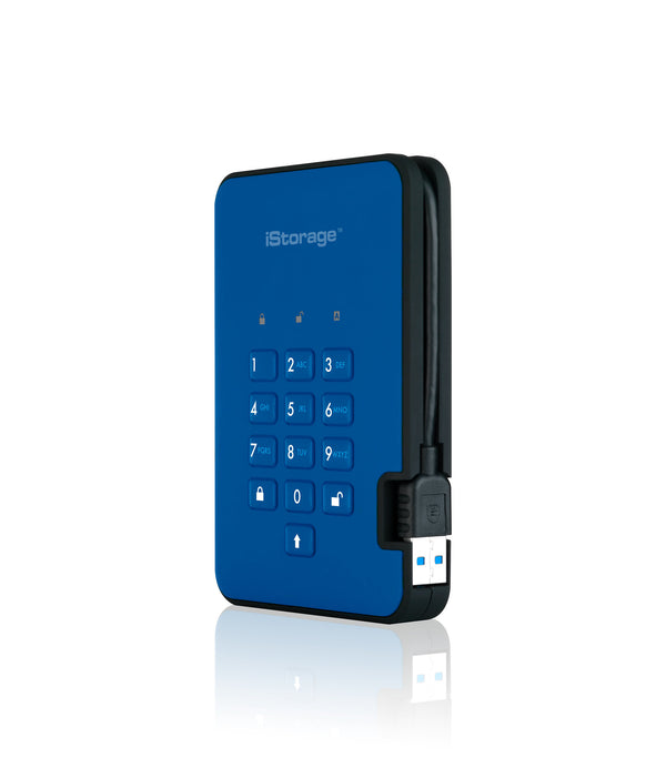 iStorage diskAshur2 - Secure Encrypted External hard drive in Blue - 3 ...