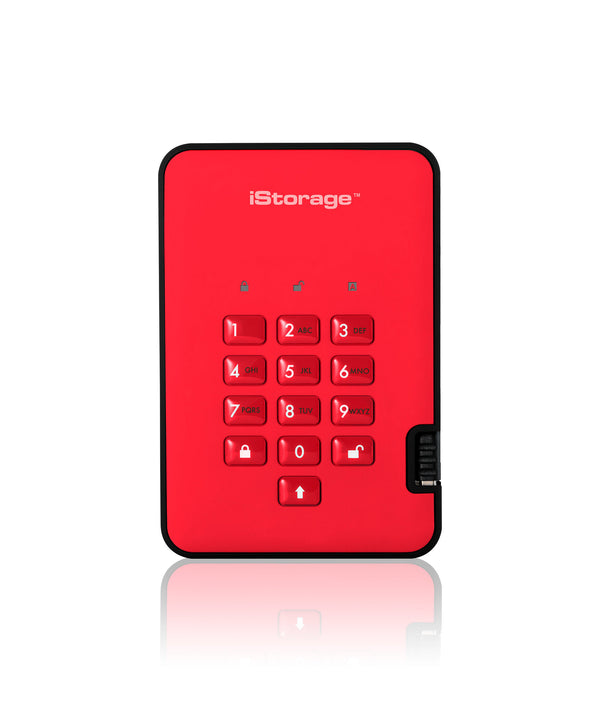 iStorage diskAshur2 - Secure Encrypted External hard drive in Red - 50 ...